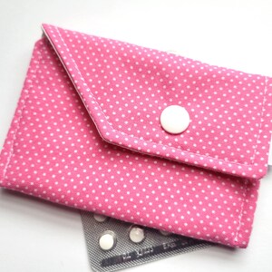 Birth Control Case With Snap Closure - Dots and Pinks - Etsy