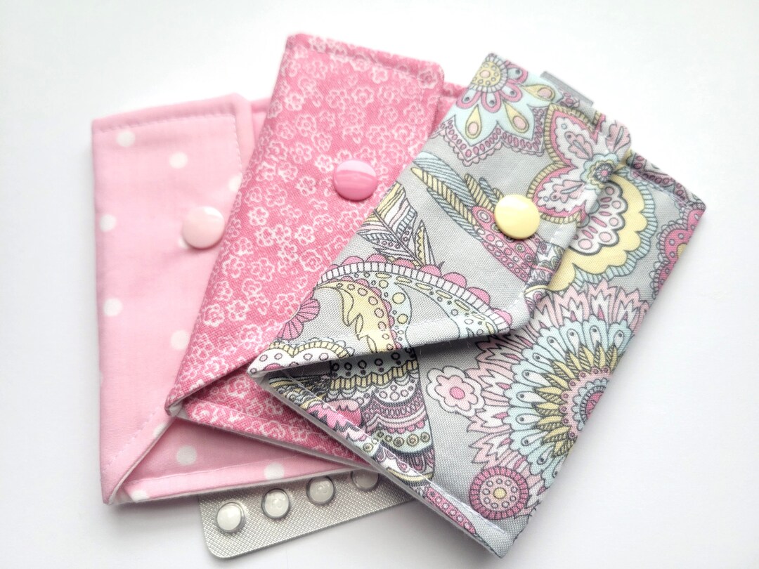 Birth Control Case or Multi Purpose Case- Pinks and Yellows - Etsy