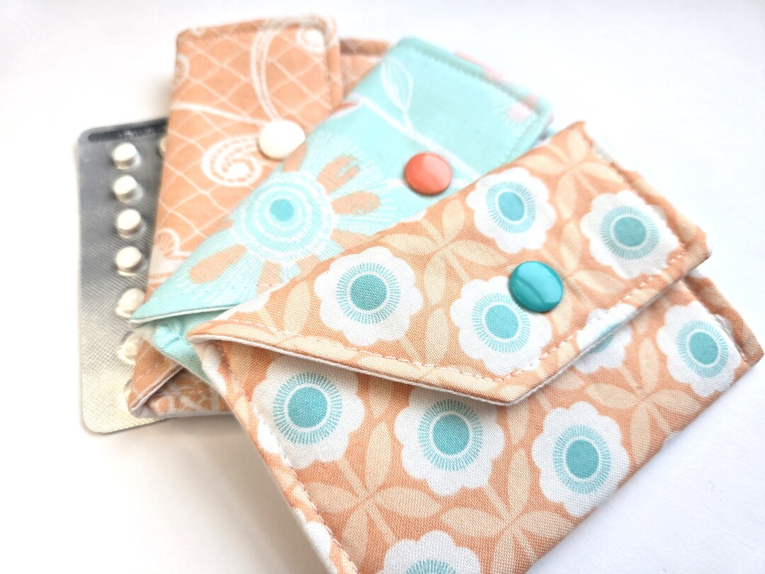 New Birth Control Case or Multi Purpose Case- Peaches and Blue - Etsy
