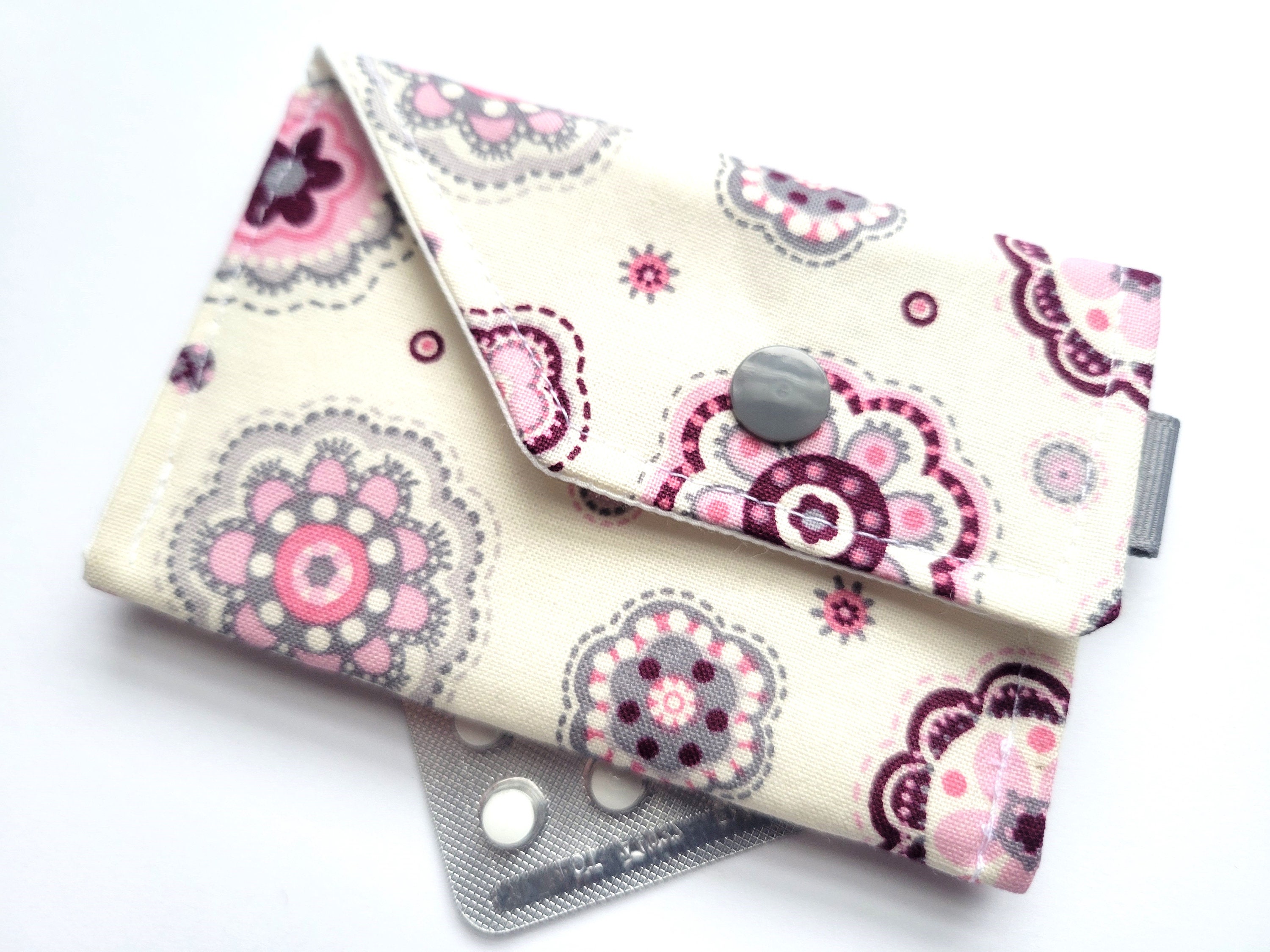 Birth Control Case With Snap Closure - Dots and Pinks - Etsy