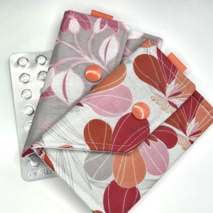 Birth Control Case or Multi Purpose Case- Pink and Red Flowers - Etsy