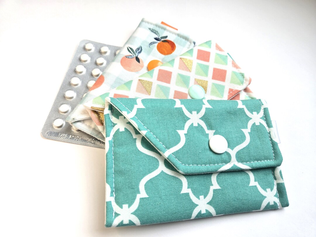 New Birth Control Case or Multi Purpose Case- Teal, Gold, and Peaches ...