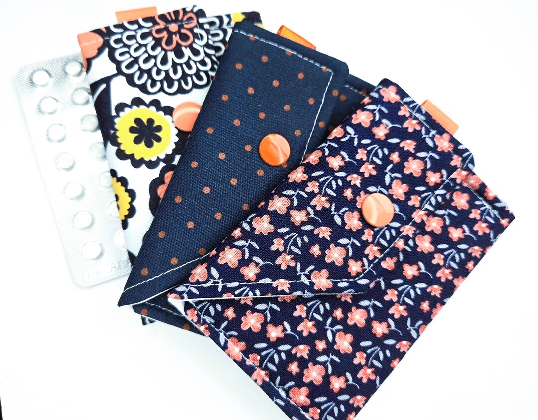 Birth Control Case or Multi Purpose Case- Orange Flowers - Etsy