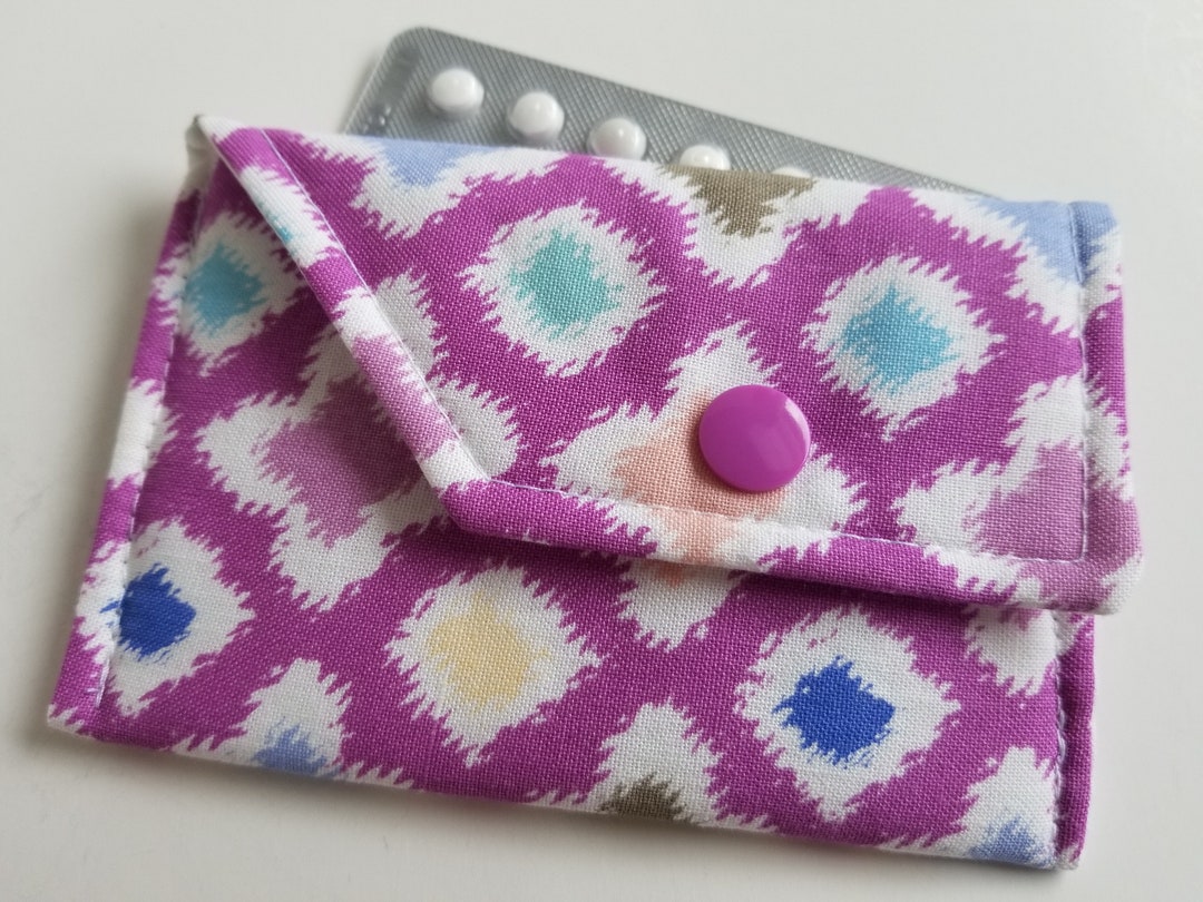 Birth Control Case With Snap Corlosure Purple and Colors - Etsy