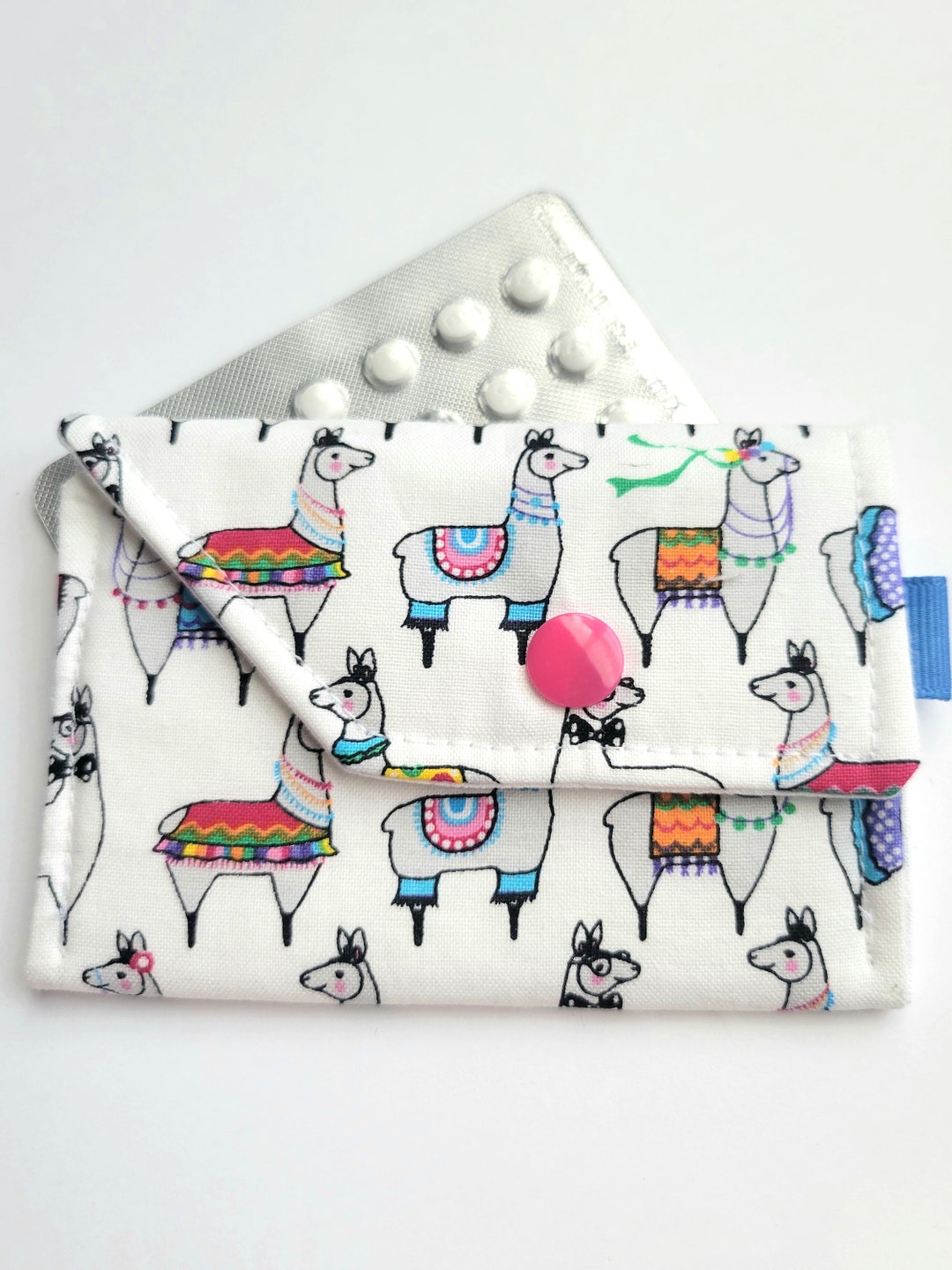 Birth Control Case Sleeve With Snap Closure - Llamas Gallore - Etsy