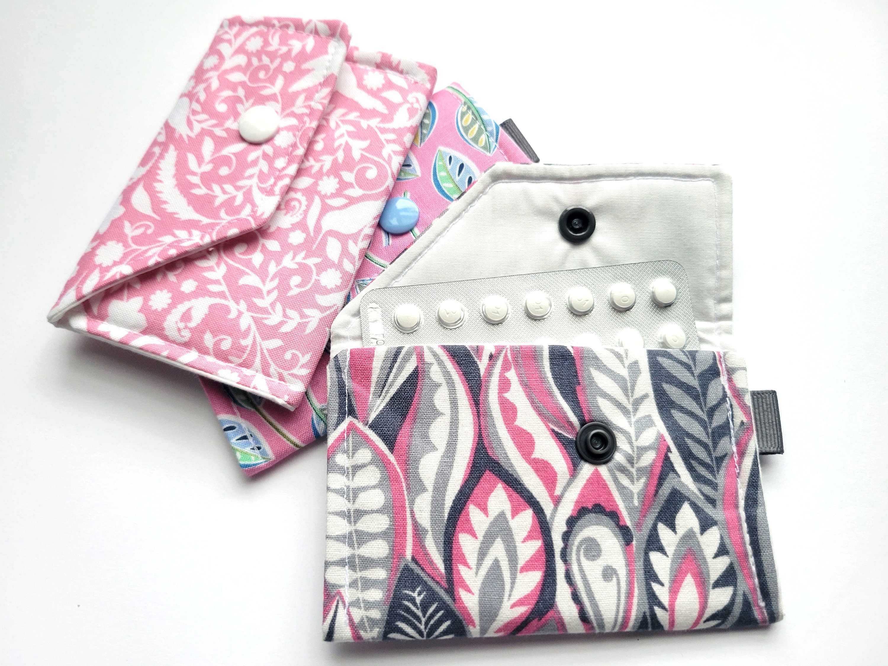 Birth Control Case or Multi Purpose Case- Feathers and Hummingbirds - Etsy