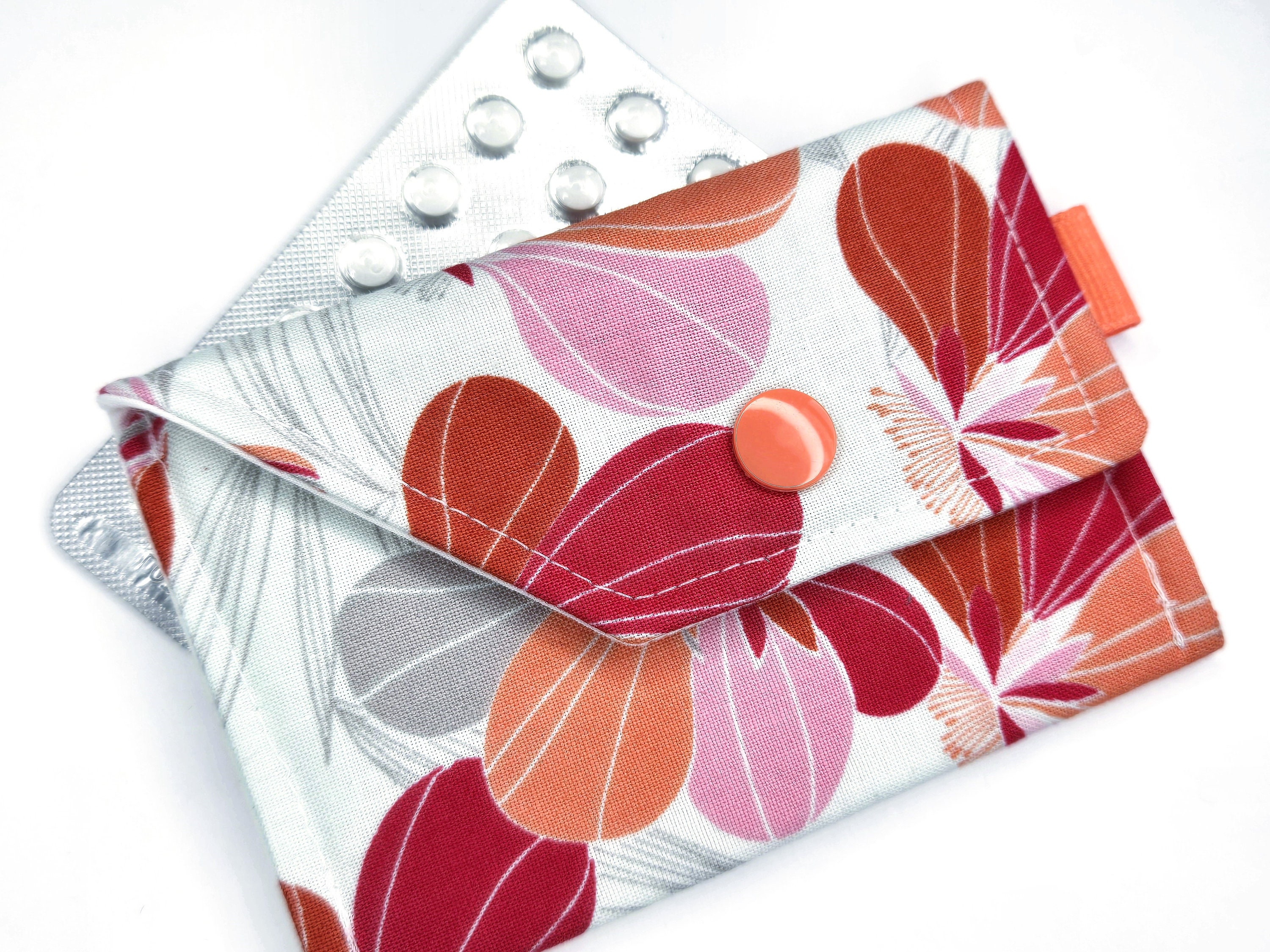 Birth Control Case or Multi Purpose Case- Pink and Red Flowers - Etsy