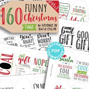 160 Funny Gift Tags for Christmas Printable White Elephant Sarcastic ...