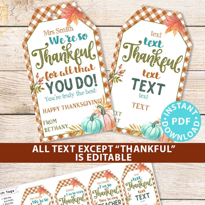 Thanksgiving Tags - Etsy