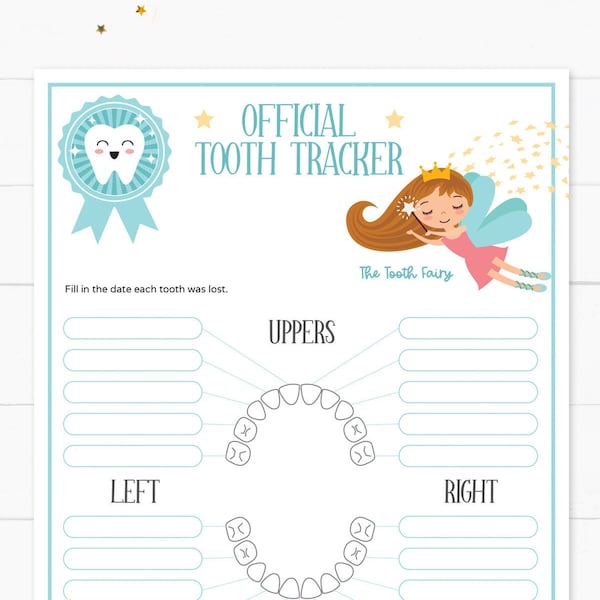 Baby Tooth Tracker Chart - Etsy