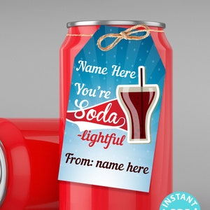 EDITABLE Teacher Appreciation Gift Tags Printable for Soda Gift you're ...