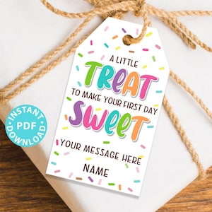 EDITABLE Back to School Gift Tags Printable, First Day of School Gift ...