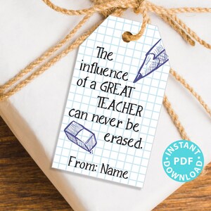 EDITABLE Teacher Appreciation Gift Tags Printable, Thank You, "the ...