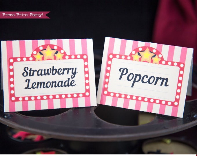 EDITABLE Movie Night Buffet Cards | Movie Night Food Labels | Movie ...