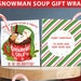 Snowman Soup Labels Printable Small Holiday Gift for Kids Stocking ...