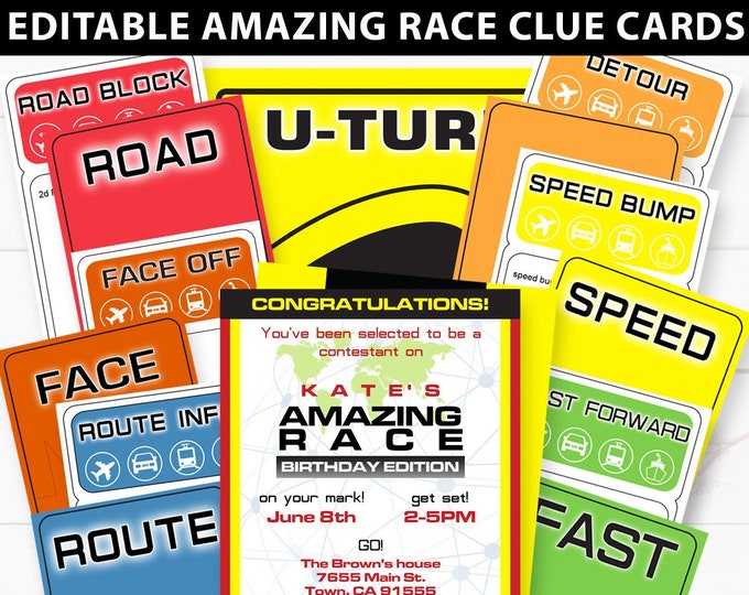 Editable Amazing Race Template Clues - Etsy