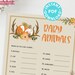 Woodland Theme Baby Animals Baby Shower Game Printable, Baby Animal ...