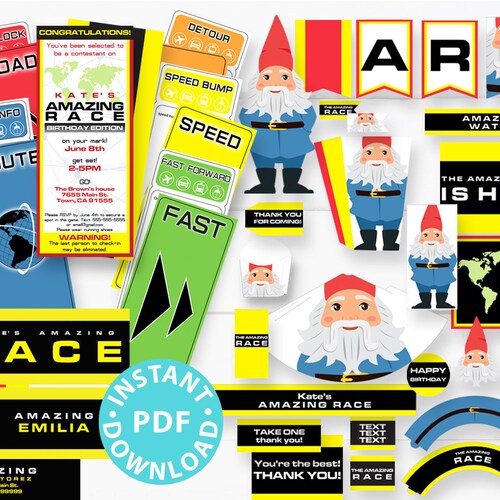The Amazing Race Party Printable Invitation and Clue - Etsy