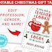 EDITABLE Christmas Teacher Gift Tags Printable for Cookies /cocoa if ...