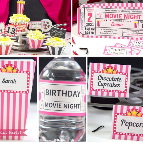 Thank You Sign Printable Movie Night Popcorn Birthday Party - Etsy Canada