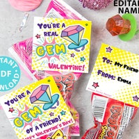 Printable Valentine Card, Ring Pop Valentine Card, Printable Classroom ...