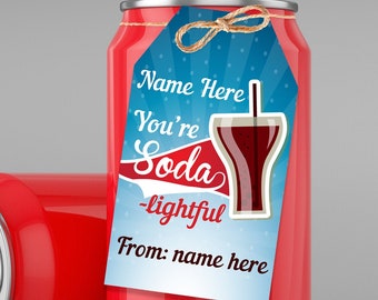EDITABLE Teacher Appreciation Gift Tags Printable for Soda - Etsy Canada