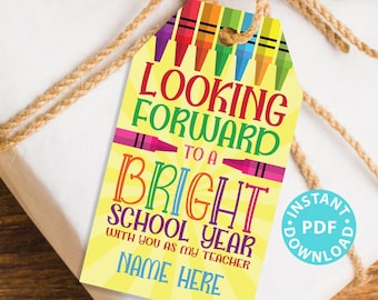 Back to School Printable Gift Tag Looking Forward to a Great - Etsy