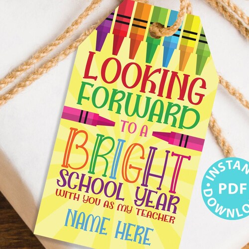EDITABLE Back to School Teacher Gift Tags Printable First Day - Etsy