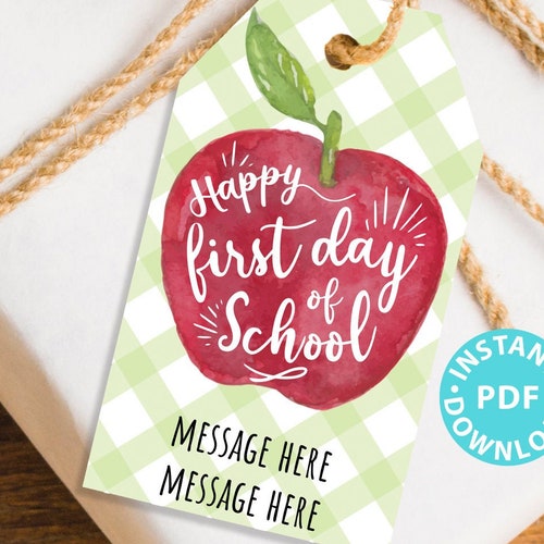 EDITABLE Back to School Gift Tags Printable First Day of - Etsy