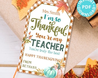 Thankful Gift Tags Print Cut File Thanksgiving Favor Tags - Etsy