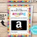 EDITABLE Back to School Amazon Gift Card Holder Teacher Gift Printable ...