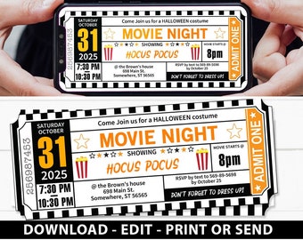 Halloween Ticket Template - Etsy