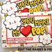 Valentine Popcorn Wrap Printable Personalized Popcorn Bags Tags Kids ...