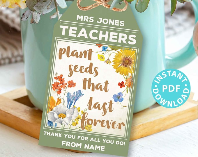 EDITABLE Teacher Appreciation Gift Tags Printable Teacher - Etsy