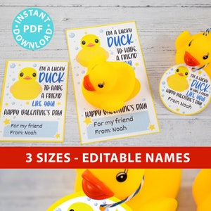 I'm a Lucky Duck to Have a Friend Like You Kids Valentine Card ...