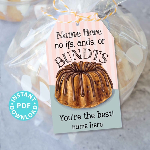 Bundt Cake Tags for Teacher - Etsy