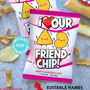 Valentine Chip Bag Wrap Printable Template Pink, Kids Valentines Cards ...