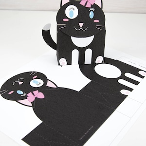 Girl Cat Gift Box Printable, Cat Birthday Box, Cat Party Decorations ...