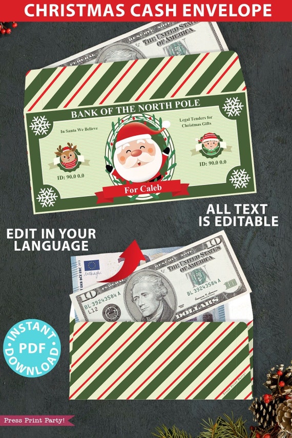 Christmas Money Wallets With Envelopes