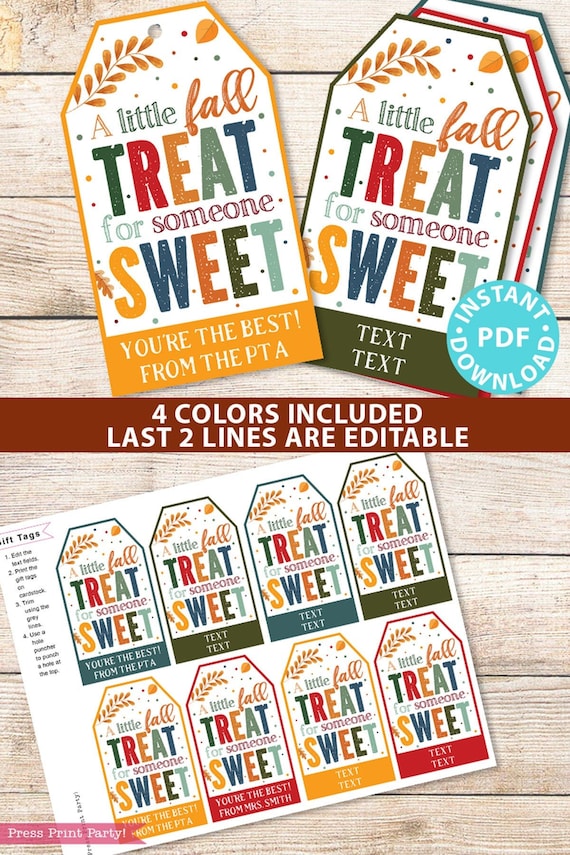 Thanksgiving Tags Printable, A Little Fall Treat for Someone Sweet ...