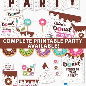 Donut Alphabet Letters and Number Printable Banner, Donut Birthday ...