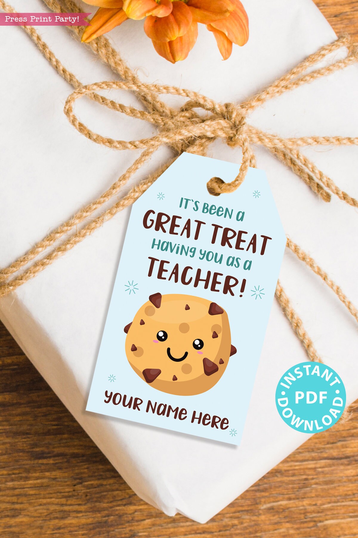 EDITABLE Teacher Appreciation Gift Tags Printable for Cookies | Etsy