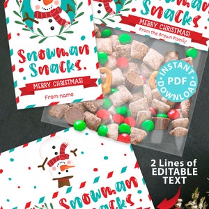 8 EDITABLE Christmas Treat Bag Toppers and Tags Set, Elf Kisses ...