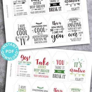 160 Funny Gift Tags for Christmas Printable White Elephant Sarcastic ...