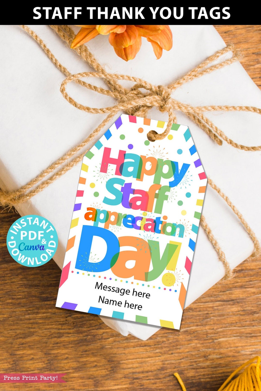 Happy Staff Appreciation Day Tags Printable, Staff, Assitant, Employee ...