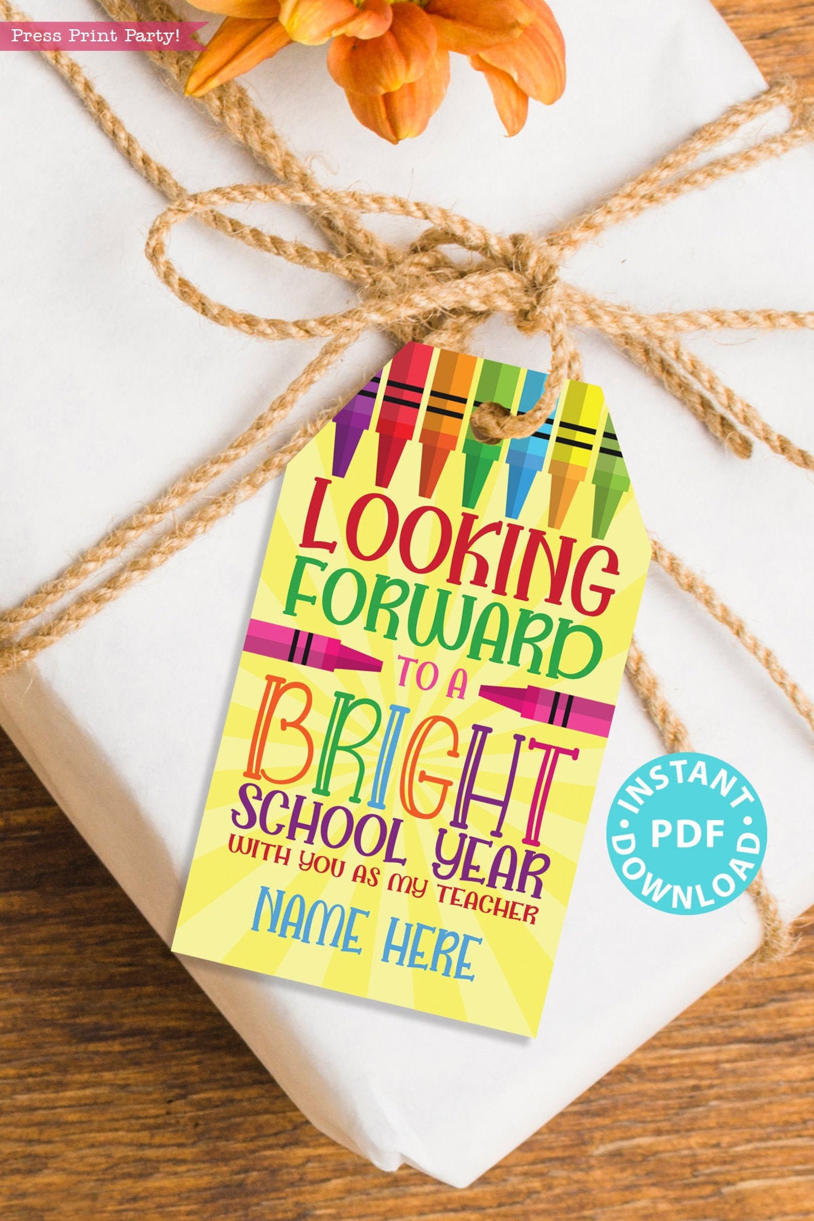 EDITABLE Back to School Teacher Gift Tags Printable First Day - Etsy