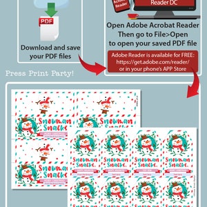 Snowman Snacks Christmas Treat Bag Toppers and Tag, Editable, Classroom ...