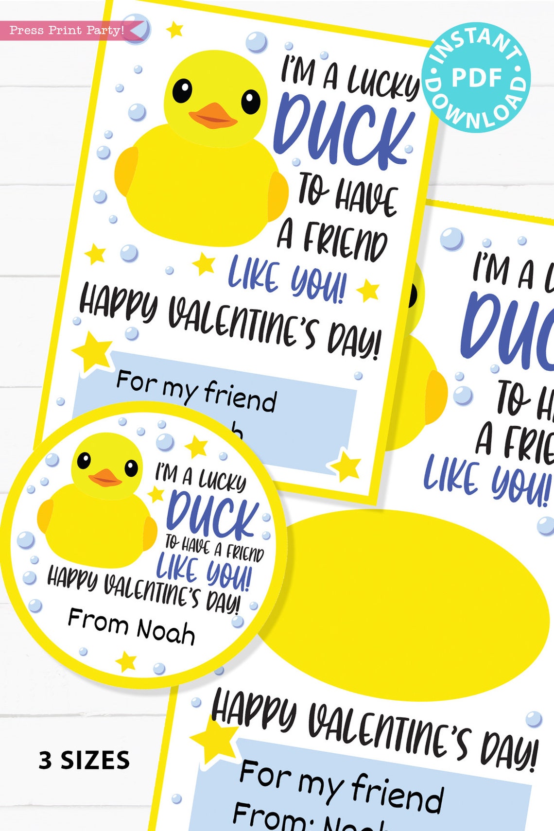 I'm a Lucky Duck to Have a Friend Like You Kids Valentine - Etsy