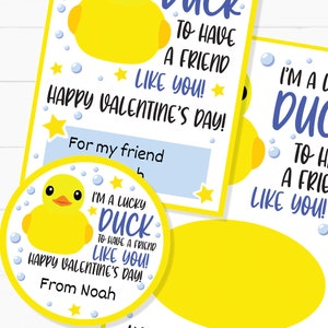 I'm a Lucky Duck to Have a Friend Like You Kids Valentine Card ...