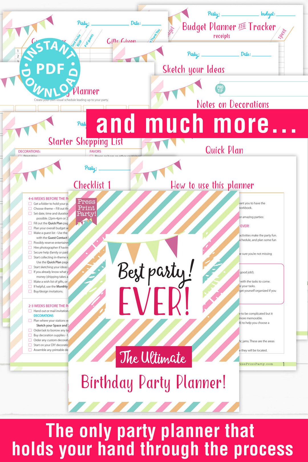 Ultimate Birthday Party Planner Checklist and Templates, Birthday Party ...